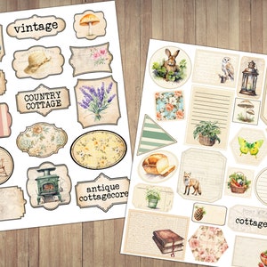 Vintage Cottagecore Labels, Junk Journal Ephemera, Antique Cards ...
