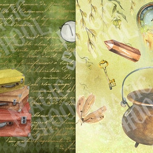 Printable Scrapbook Papers, Magic School, Wizard Design, Owl, Night Sky ...