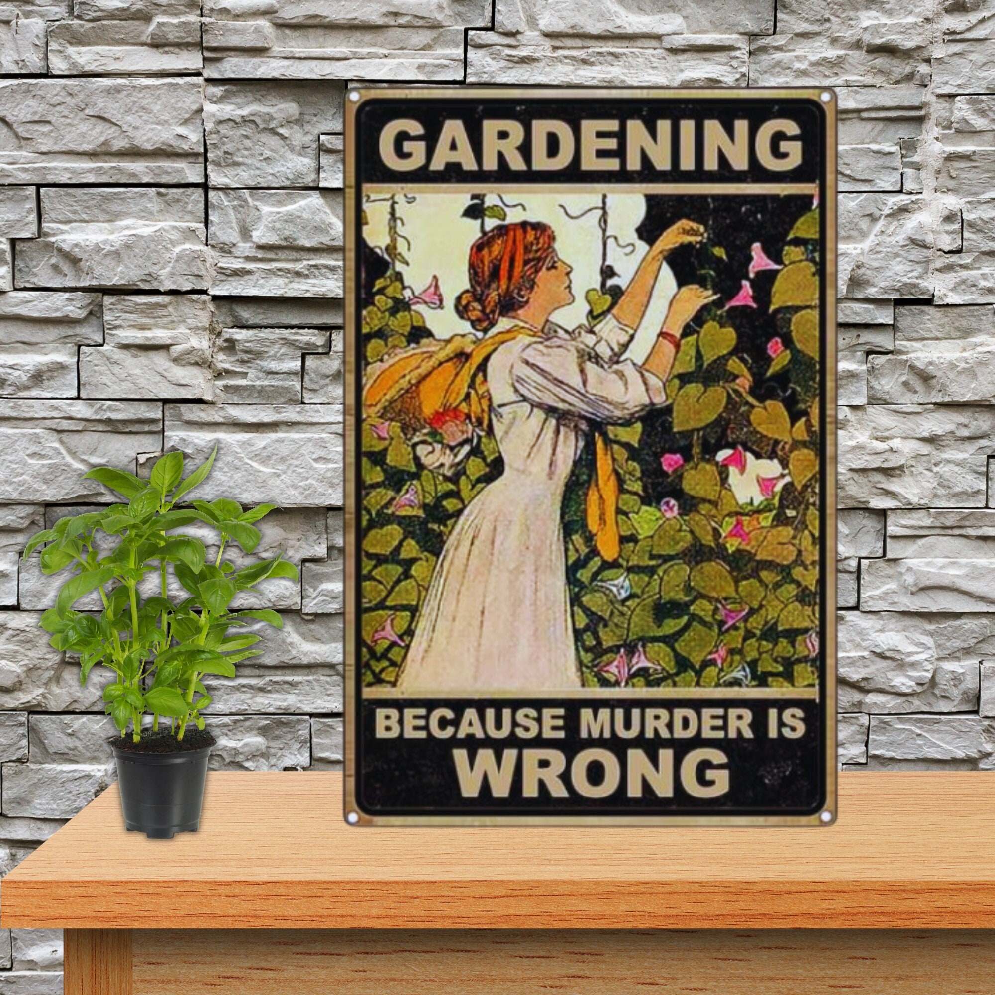 Gardening Because Murder is Wrong Garden Sign Girl & Flower - Etsy Gardening Because Murder is Wrong Garden Sign Girl & Flower - Etsy