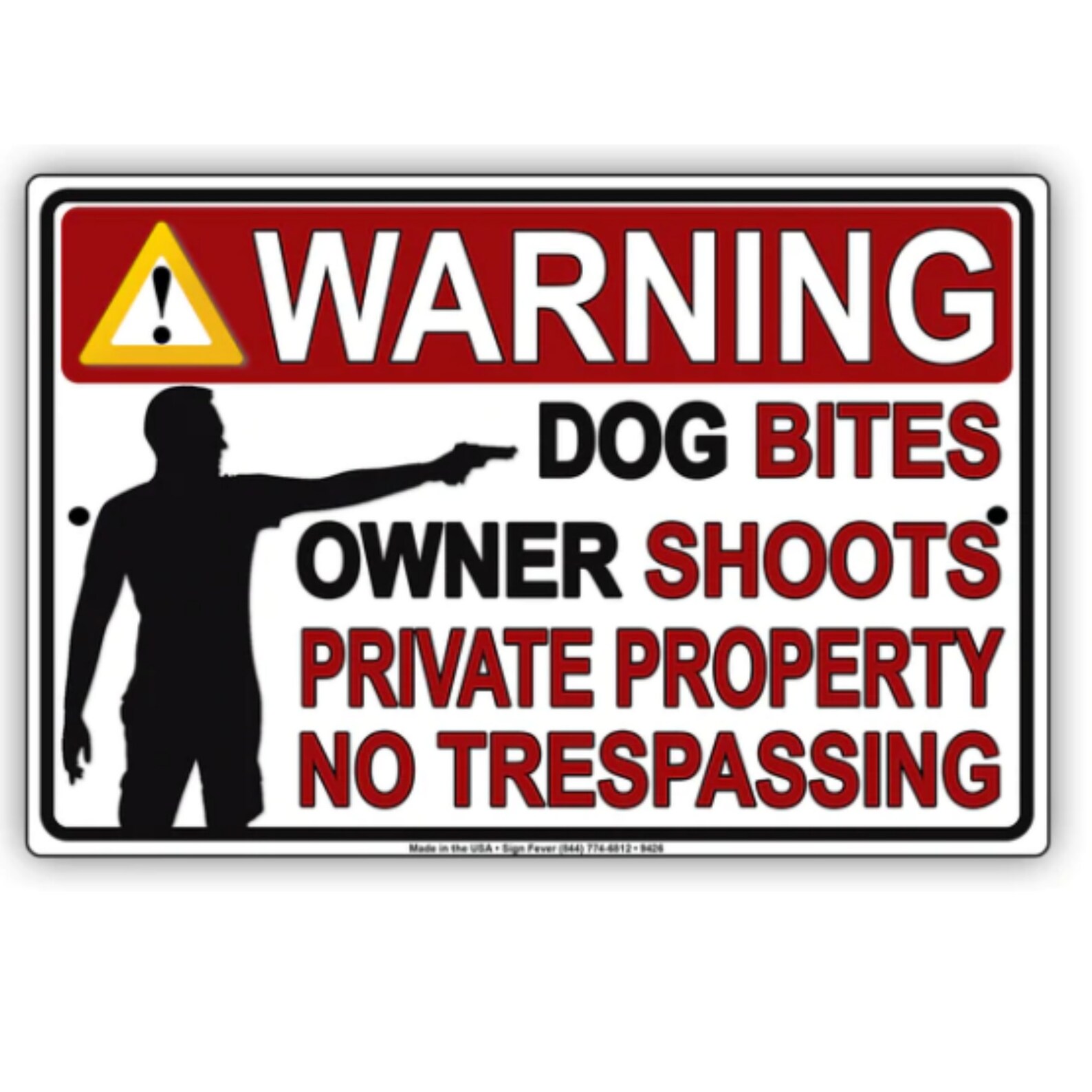 Warning Dog Bites Owner Shoots Private Property No Trespassing | Etsy