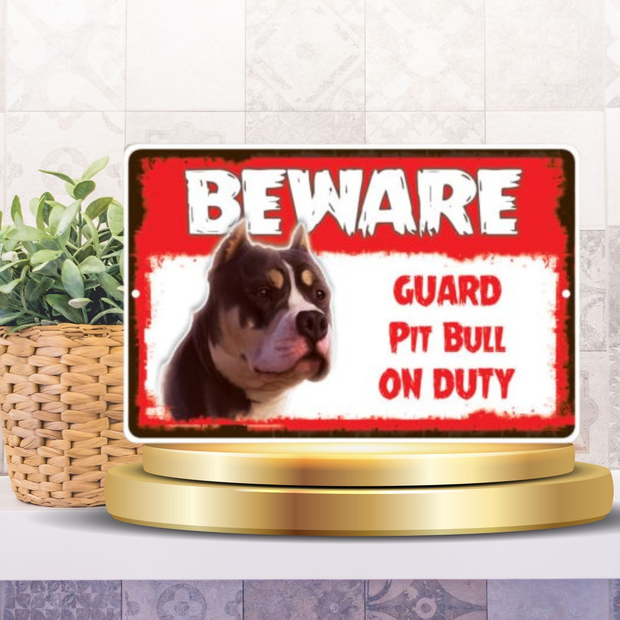 Pitbull Guard Dog Signs