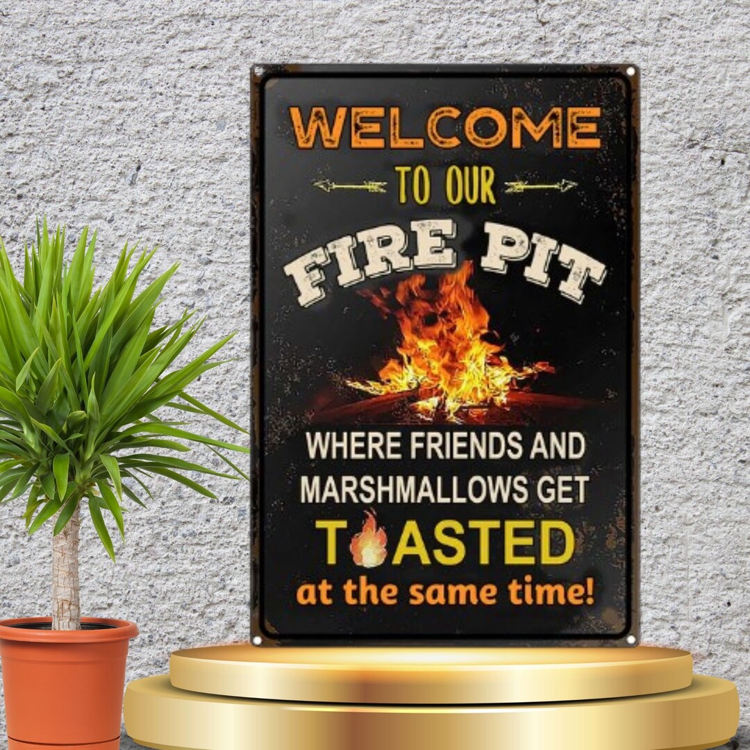 Welcome to Our Fire Fit Vintage Decor Sign Metal Tin Sign Home Decor ...