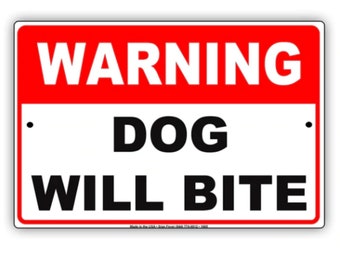Bite Warning Sign | Etsy