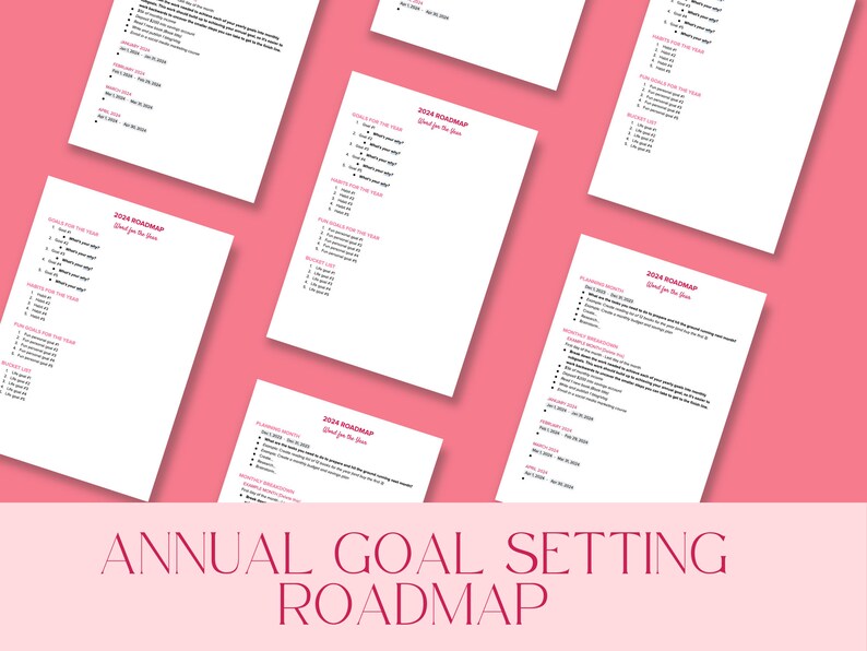 Annual Goal Setting Roadmap - Red - Etsy