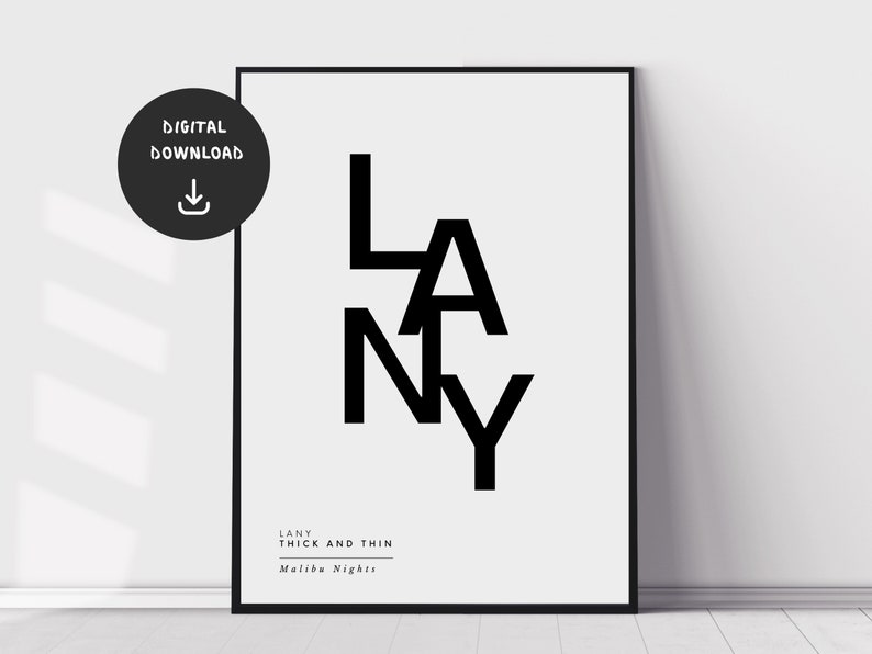 Lany, Thick and Thin, Music Wall Print, Minimal Music Poster, Indie ...