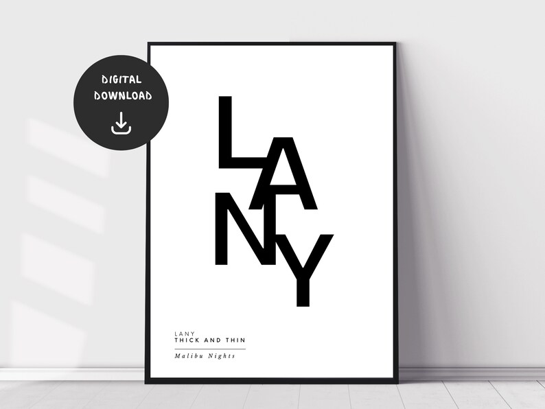 Lany, Thick and Thin, Music Wall Print, Minimal Music Poster, Indie ...