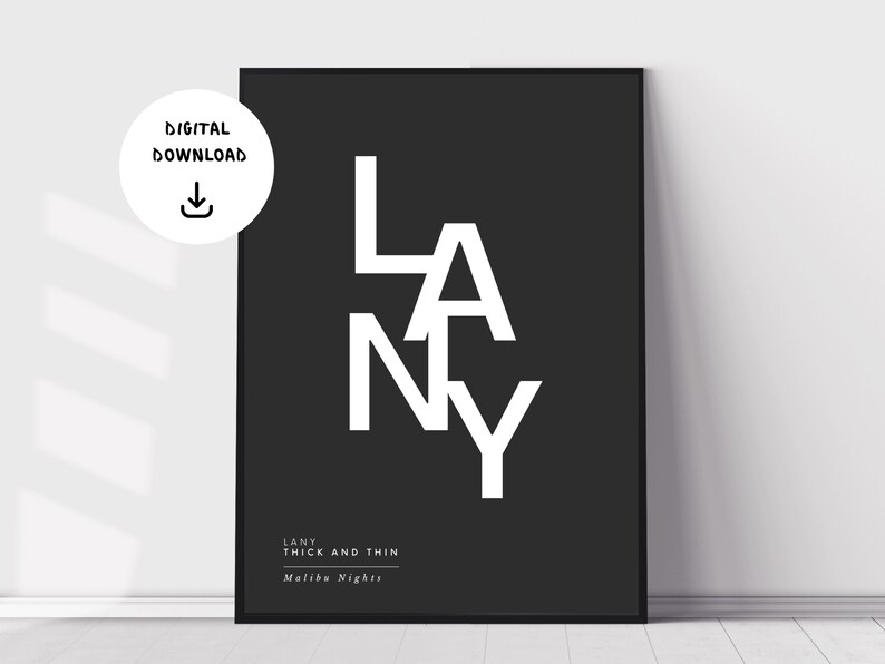 Lany, Thick and Thin, Music Wall Print, Minimal Music Poster, Indie ...