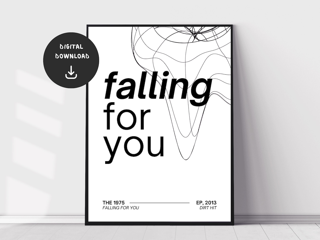 The 1975, Falling for You, Music Wall Print, Minimal Music Poster ...