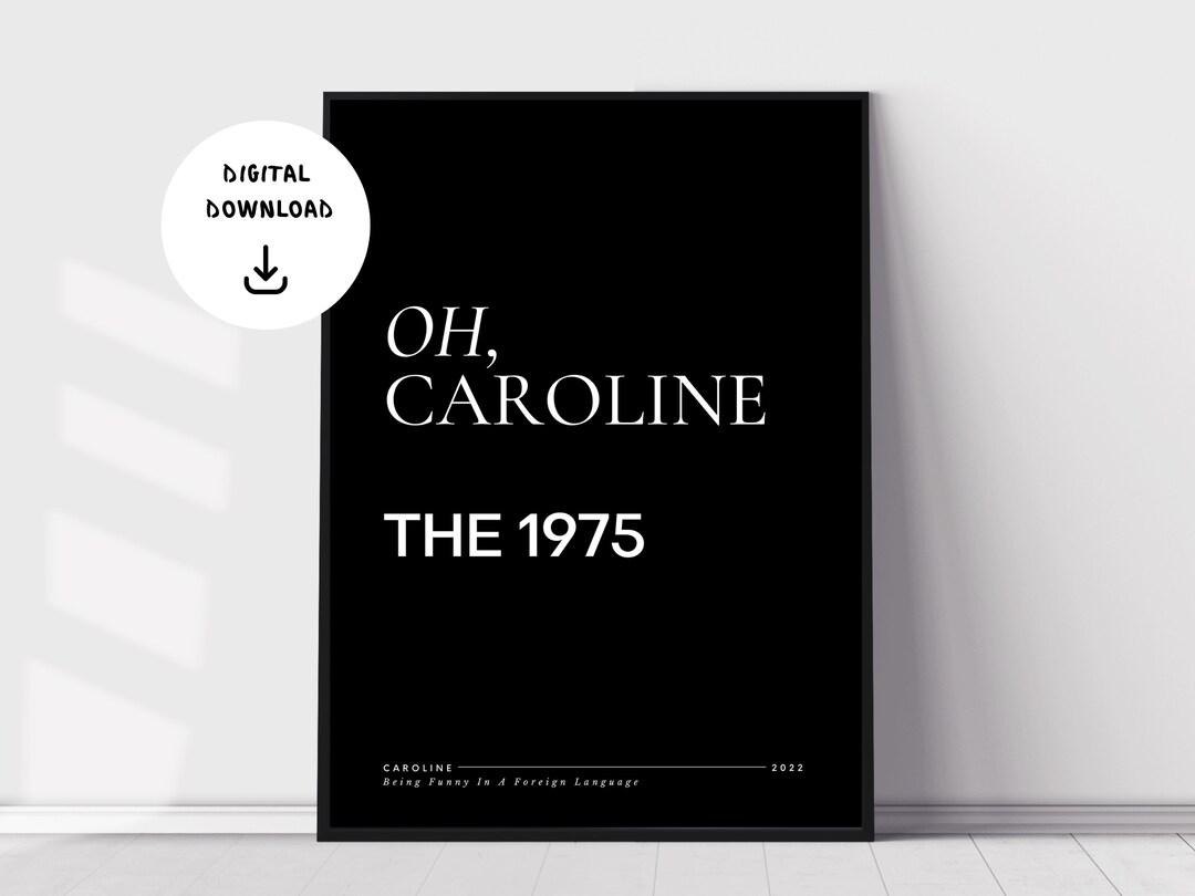 The 1975, Caroline, Music Wall Print, Minimal Music Poster, Indie Music ...