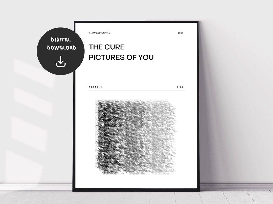 The Cure, Pictures of You, Music Wall Print, Minimal Music Poster ...