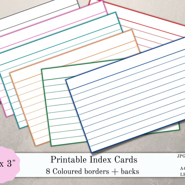 Index Cards Pdf Downloads - Etsy