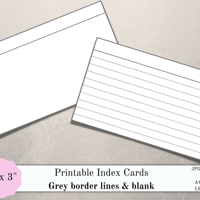 Index Card Template - Etsy