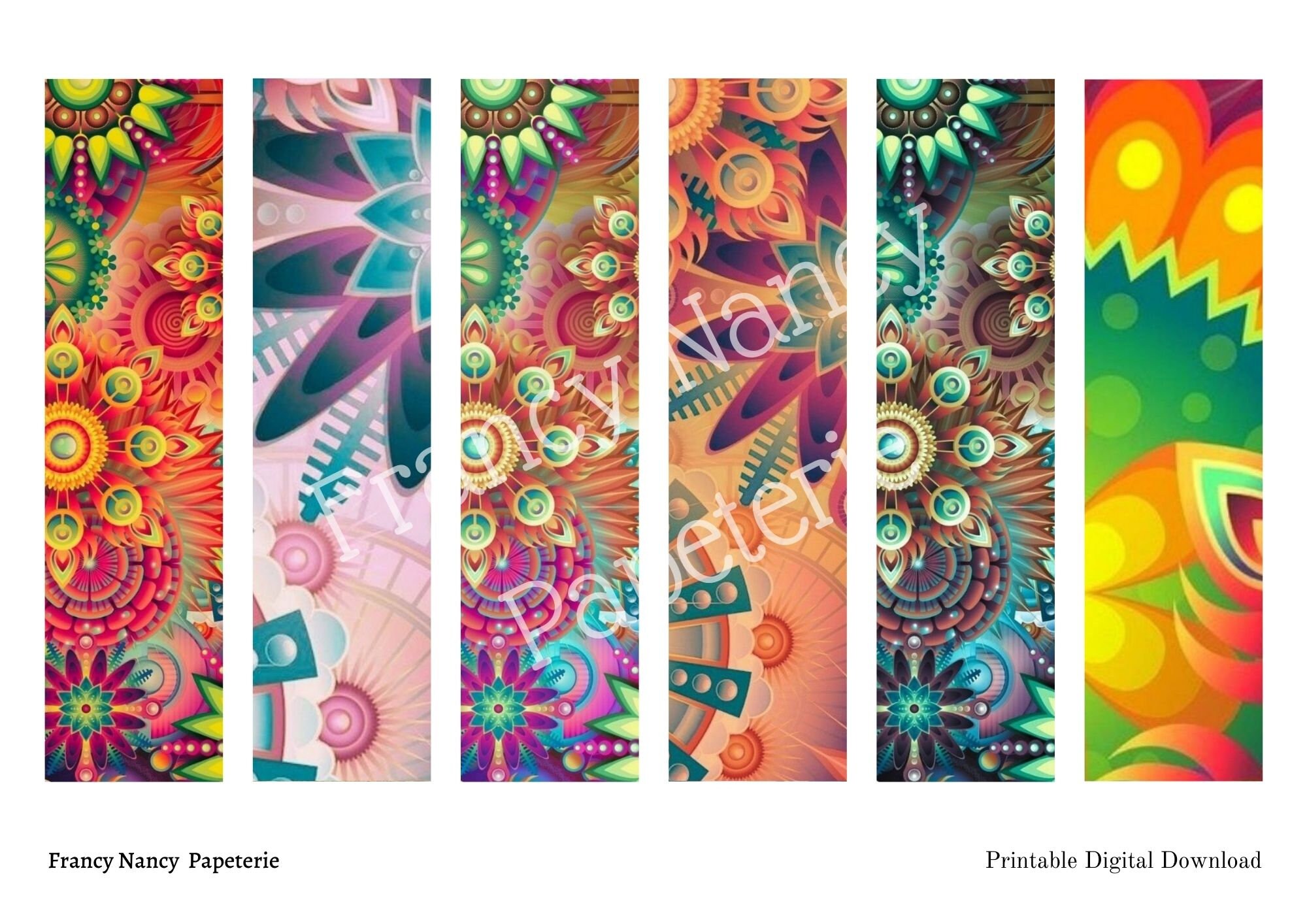 Printable Mandala Bookmarks Download, 12 Bookmarks on Collage Sheets ...