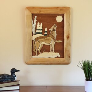 Wolf Howling Intarsia Wall Art, Wolf Howling Intarsia Wood Art, Howling ...