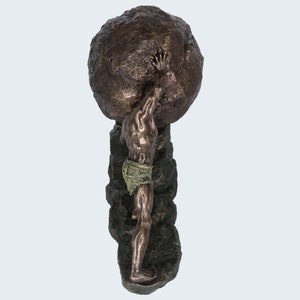 Sisyphus and the Eternal Boulder, Bronze Sisyphus Statue, Greek ...