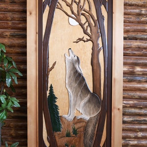 Wolf Pine Door, Handmade Wolf Pine Door, Handcrafted Pine Door, Wolf ...
