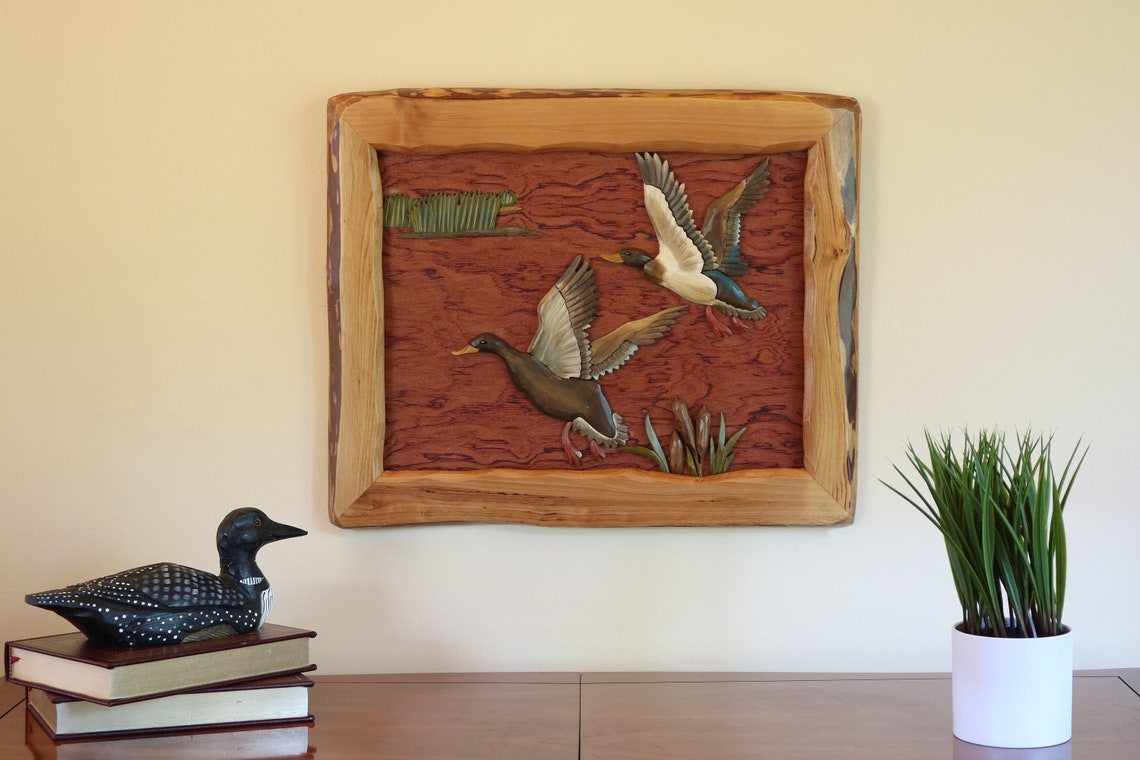 Two Ducks Intarsia Wood Wall Art Two Ducks Intarsia Wood Art - Etsy