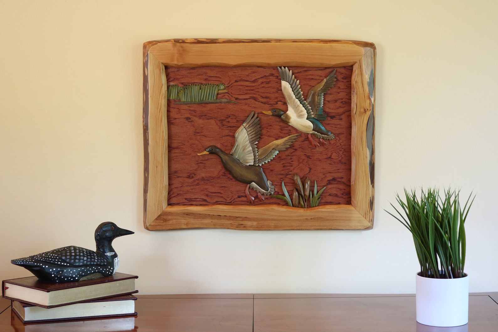 Two Ducks Intarsia Wood Wall Art Two Ducks Intarsia Wood Art - Etsy