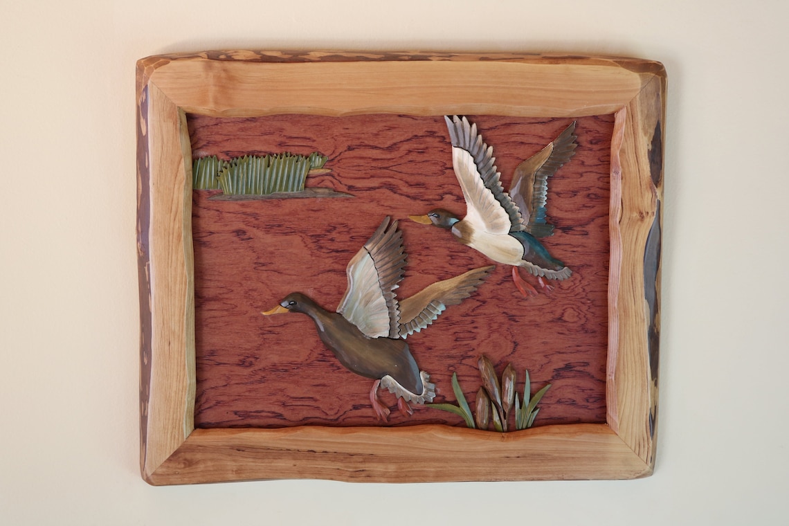 Two Ducks Intarsia Wood Wall Art Two Ducks Intarsia Wood Art - Etsy