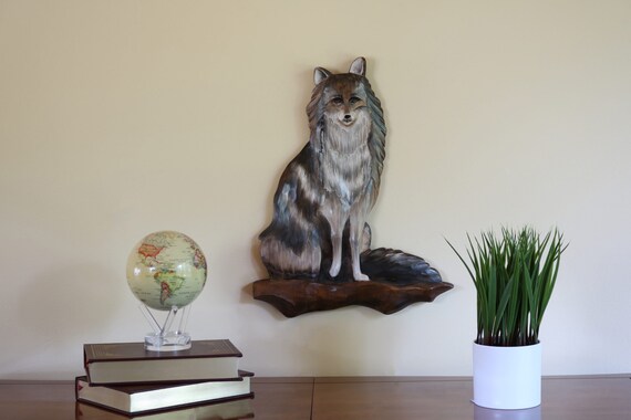 Fox Intarsia Wood Wall Art Fox Intarsia Wood Art Fox Wall | Etsy