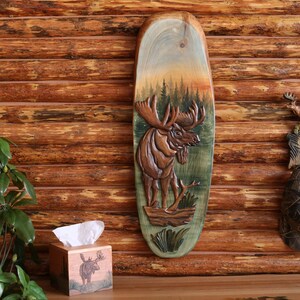Moose by the Forest Intarsia Wall Art, Moose by the Forest Intarsia ...