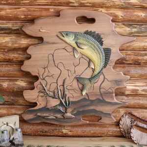Bass Wood Wall Art, Bass Wood Art, Bass Intarsia Art, Bass Cabin Decor ...