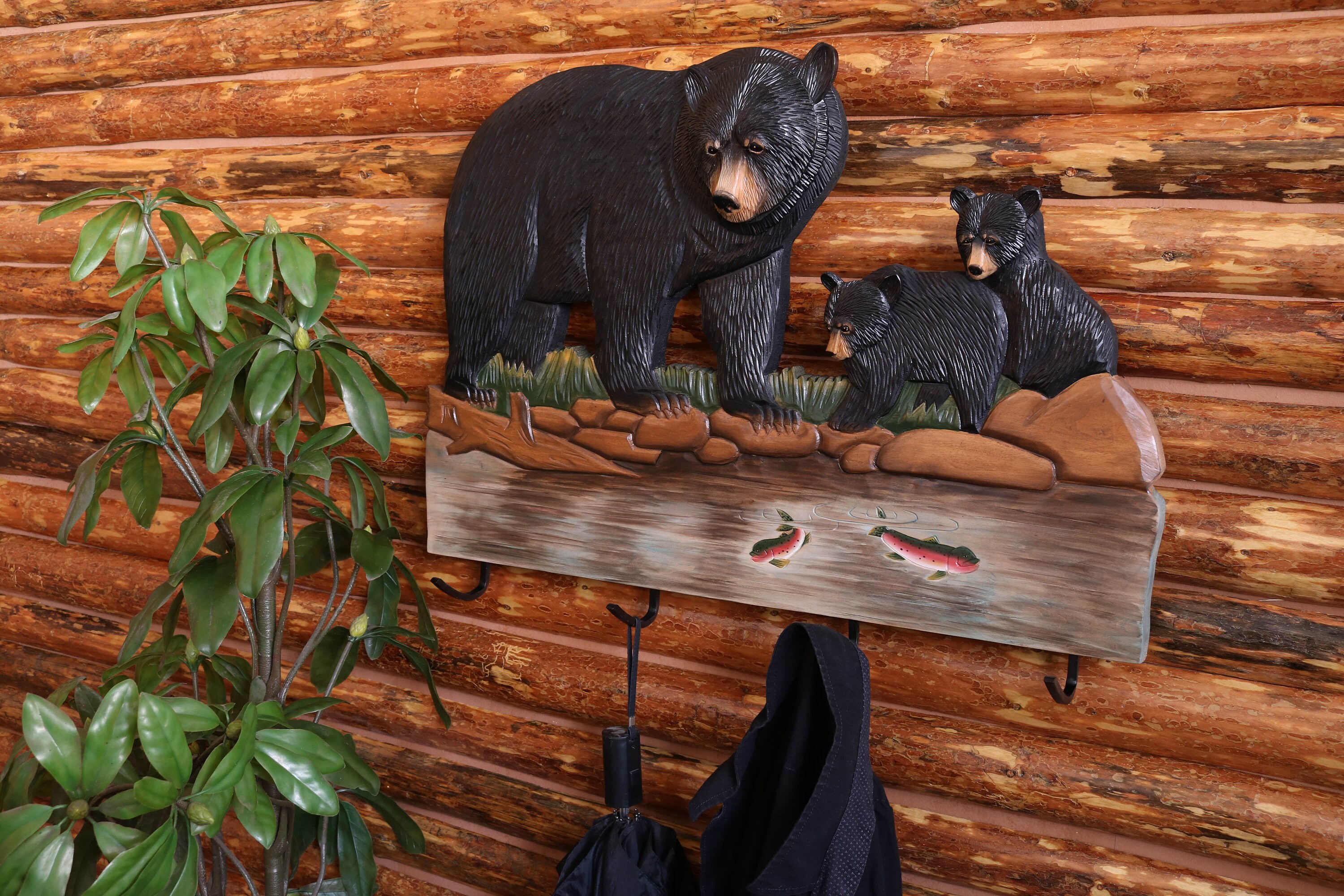 Bear Family Coat Rack Intarsia Wood Wall Art Bear Family Coat | Etsy