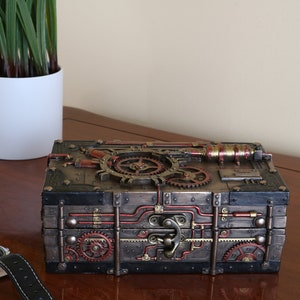 Handmade Steampunk Storage Box, Steampunk Jewelry Box, Retro Futuristic ...