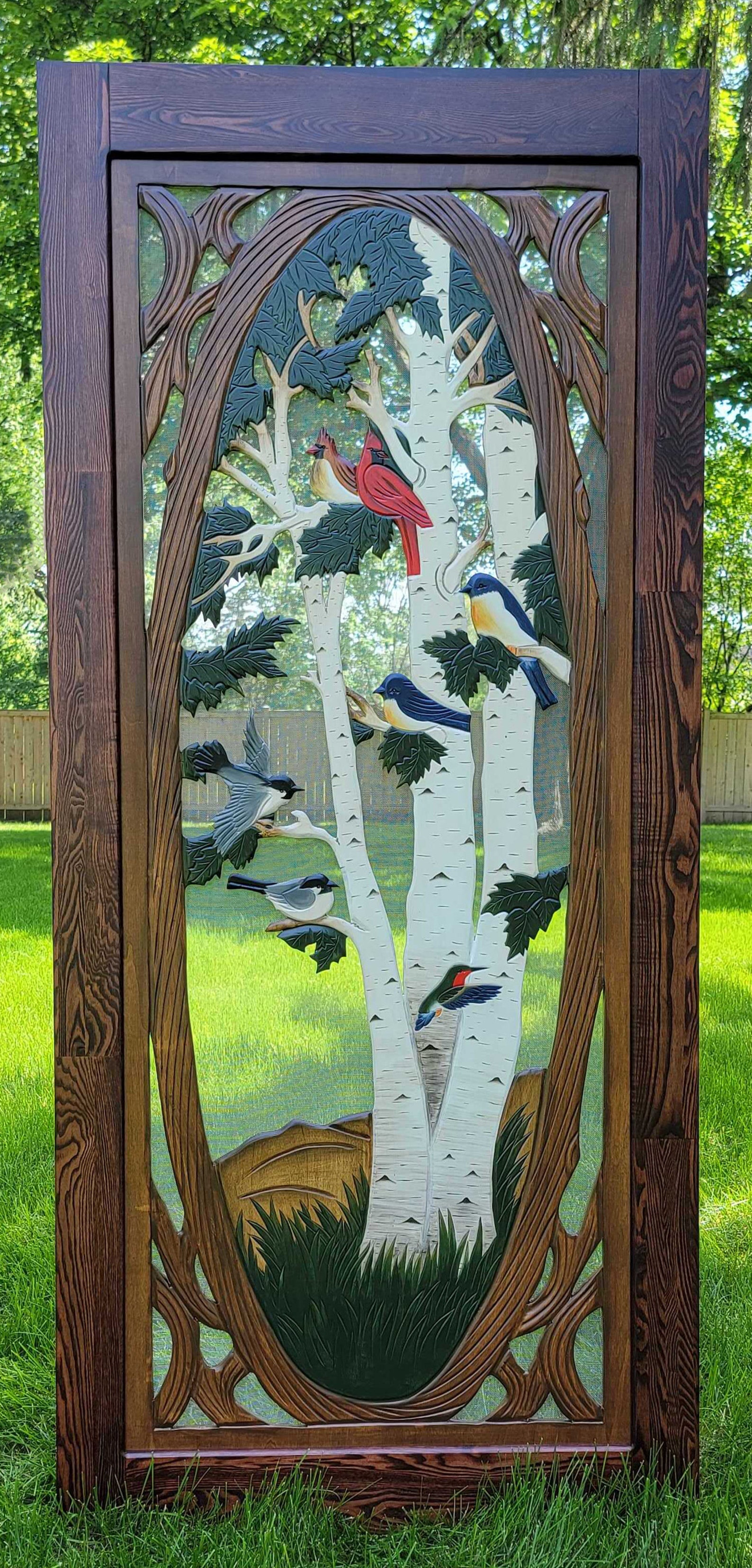 Bird Screen Door Bird Pine Screen Door Handmade Bird Screen - Etsy