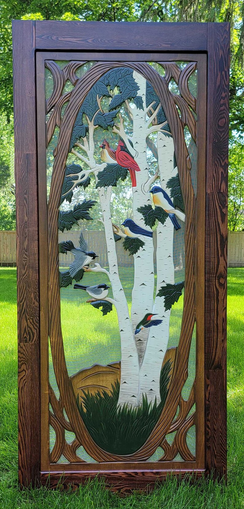 Bird Screen Door Bird Pine Screen Door Handmade Bird Screen - Etsy