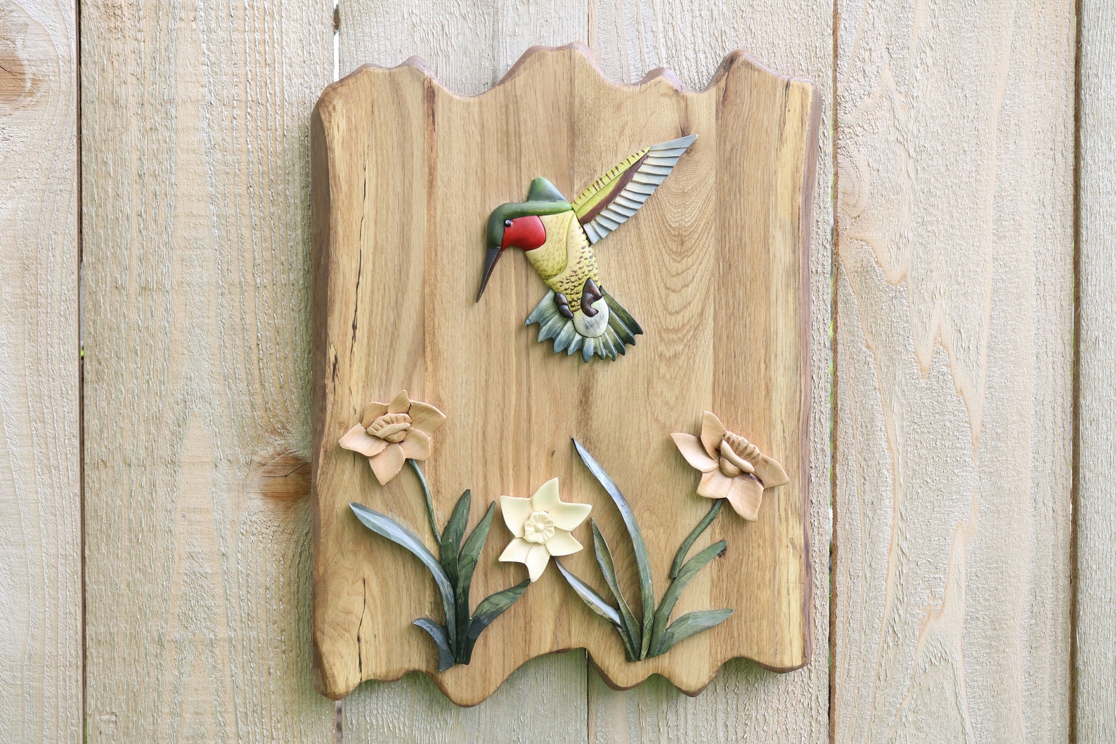 Hummingbird Flying Intarsia Wall Art Handcrafted Hummingbird | Etsy