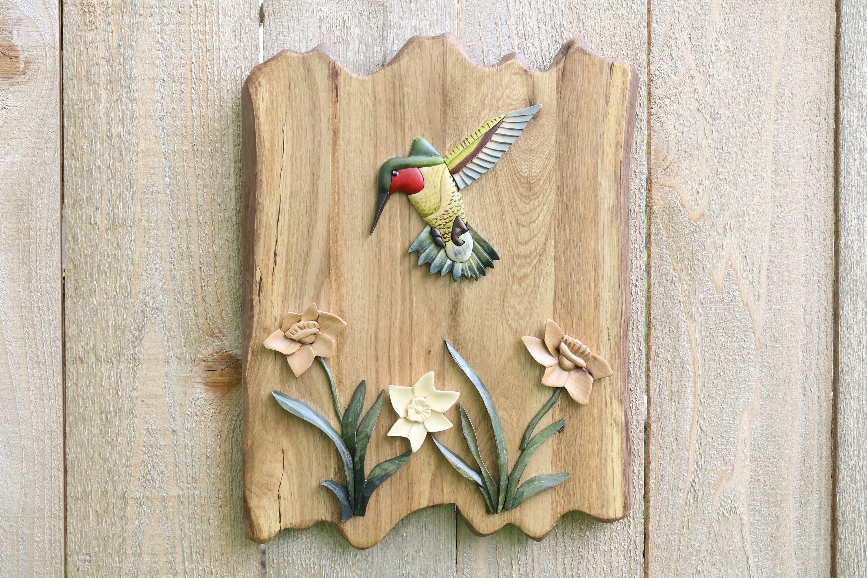 Hummingbird Flying Intarsia Wall Art Handcrafted Hummingbird - Etsy