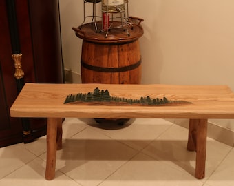 Pine Trees Bench Pine Trees Bench Cabin Décor Pine Trees - Etsy
