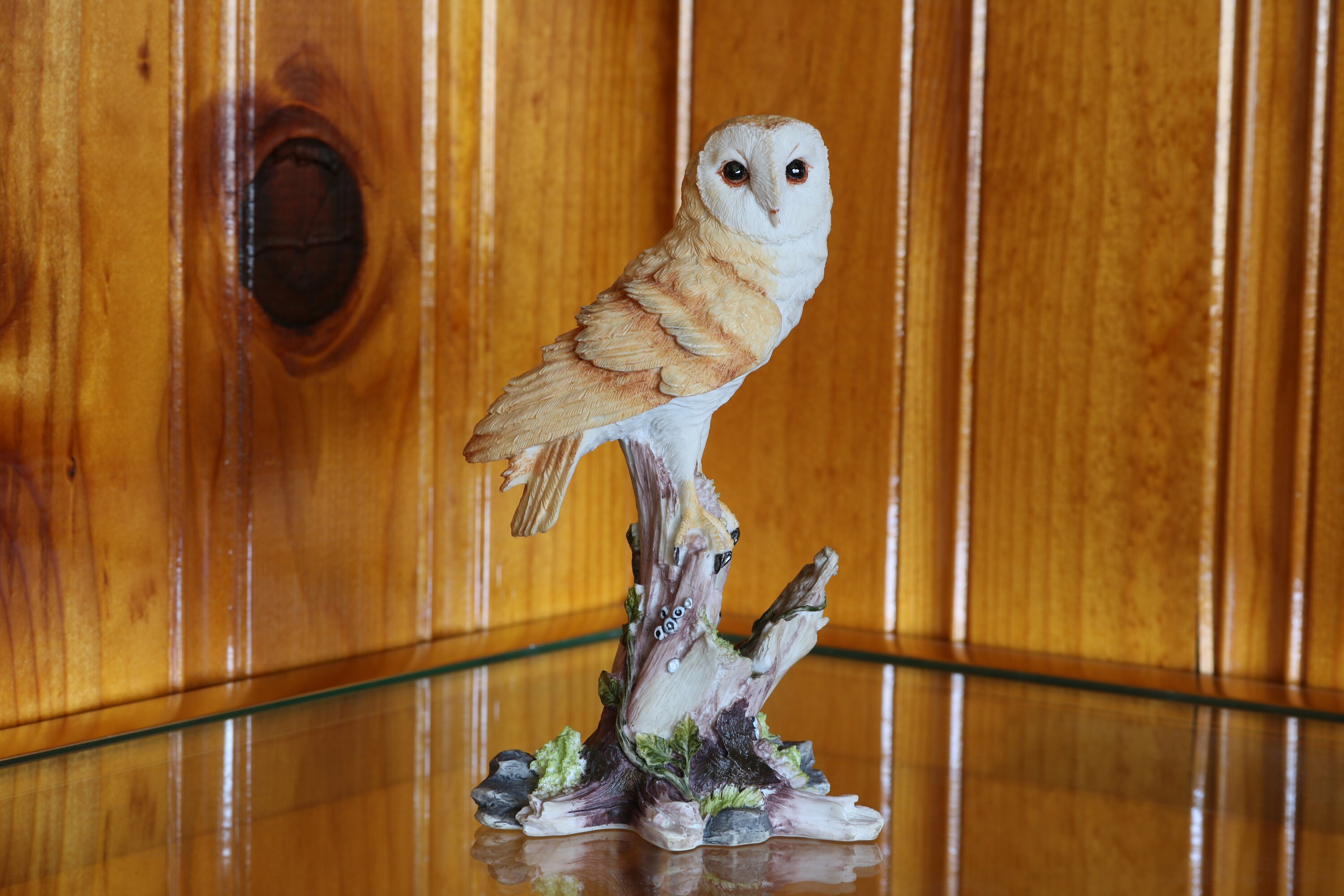 Handmade Barn Owl, Barn Owl on Tree Branch, Barn Owl Statue, Barn Owl ...