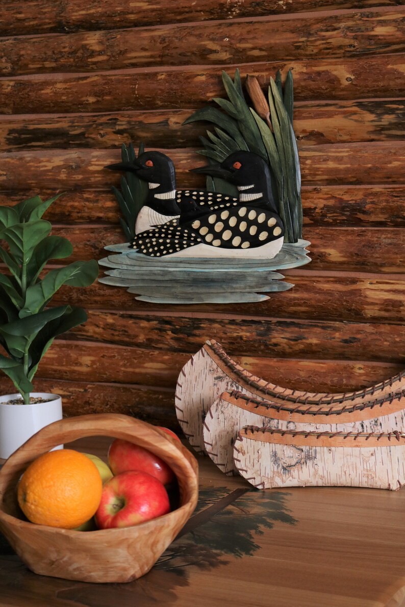 Two Loons Intarsia Wood Wall Art Two Loons Intarsia Wood Art - Etsy