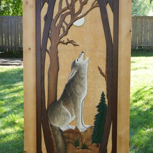 Wolf Pine Door, Handmade Wolf Pine Door, Handcrafted Pine Door, Wolf ...