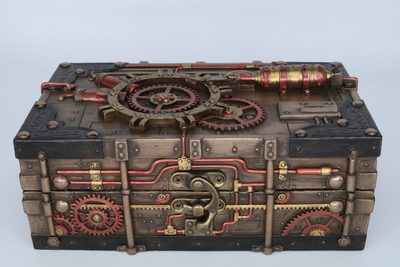 Handmade Steampunk Storage Box, Steampunk Jewelry Box, Retro Futuristic ...