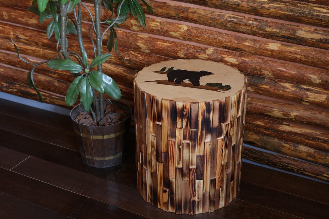 Bear Round Wooden End Table, Bear Round End Table, Bear Round End Table ...