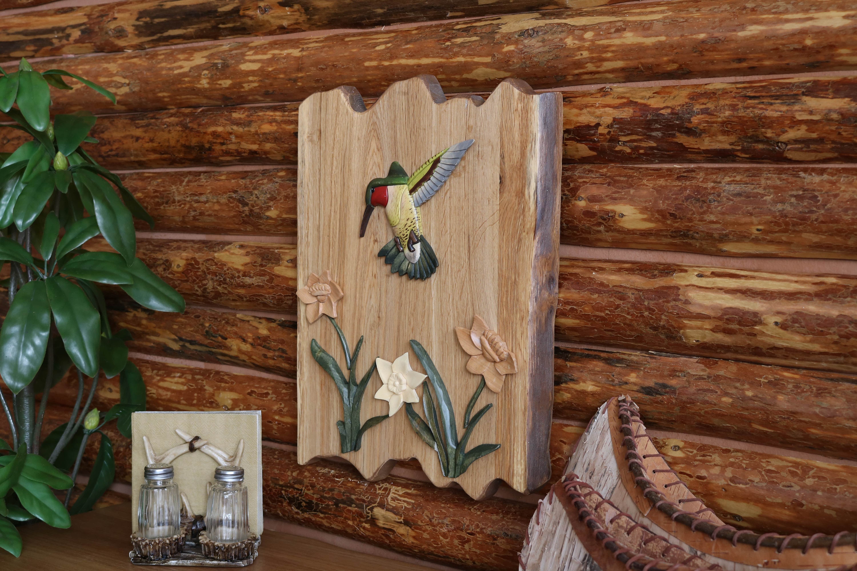 Hummingbird Flying Intarsia Wall Art Handcrafted Hummingbird - Etsy