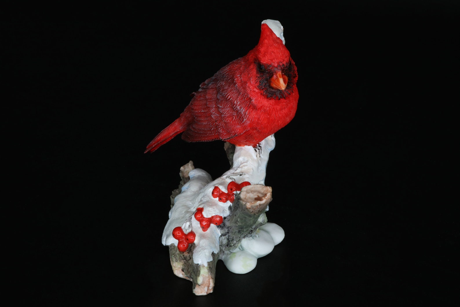 Handmade Red Cardinal, Red Cardinal on Snowy Tree Branch, Red Cardinal ...
