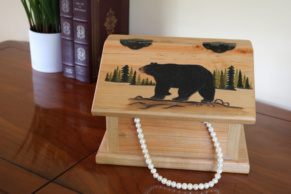 Handmade Bear Wooden Storage Box Handcrafted Bear Wooden - Etsy