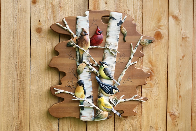 Birds in a Tree Intarsia Wood Wall Art, Birds in a Tree Intarsia Wood ...