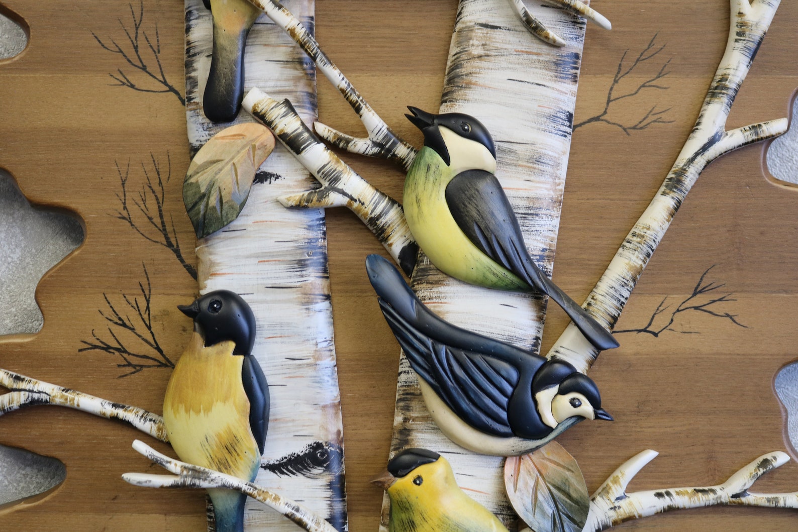 Birds in a Tree Intarsia Wood Wall Art, Birds in a Tree Intarsia Wood ...