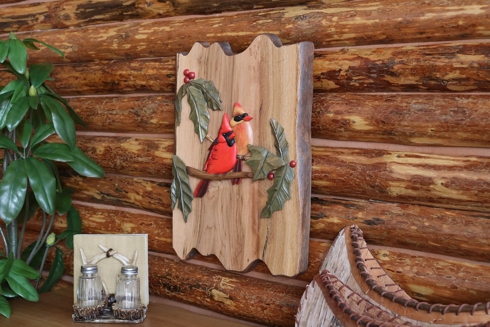 Red Cardinals Intarsia Wall Art Handcrafted Red Cardinals - Etsy