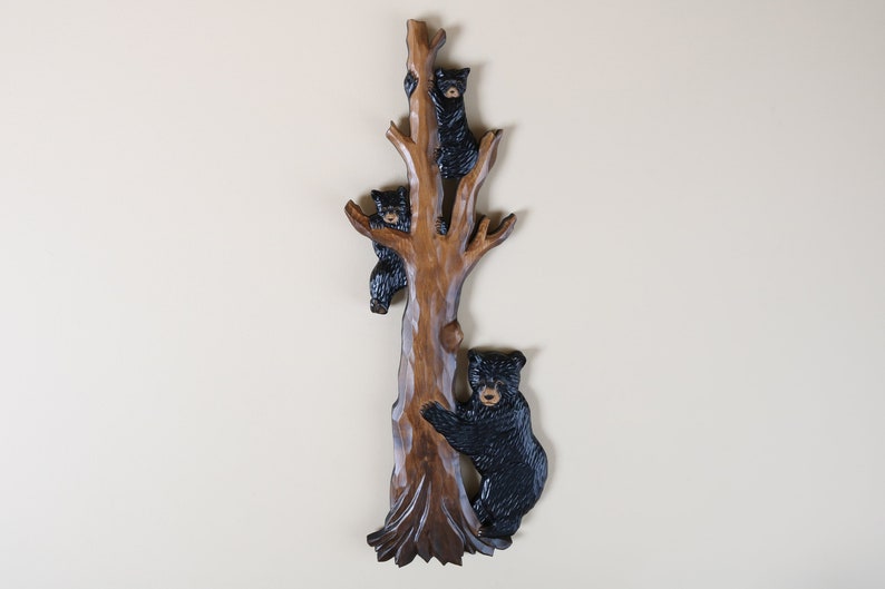 Bear Family on a Tree Intarsia Wall Art Bear Family on a Tree - Etsy