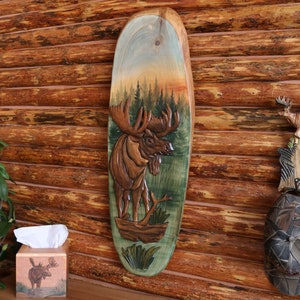 Moose by the Forest Intarsia Wall Art, Moose by the Forest Intarsia ...