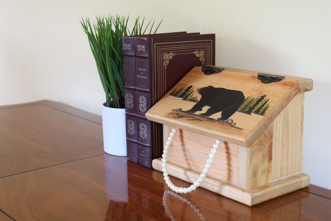 Handmade Bear Wooden Storage Box, Handcrafted Bear Wooden Storage Box ...