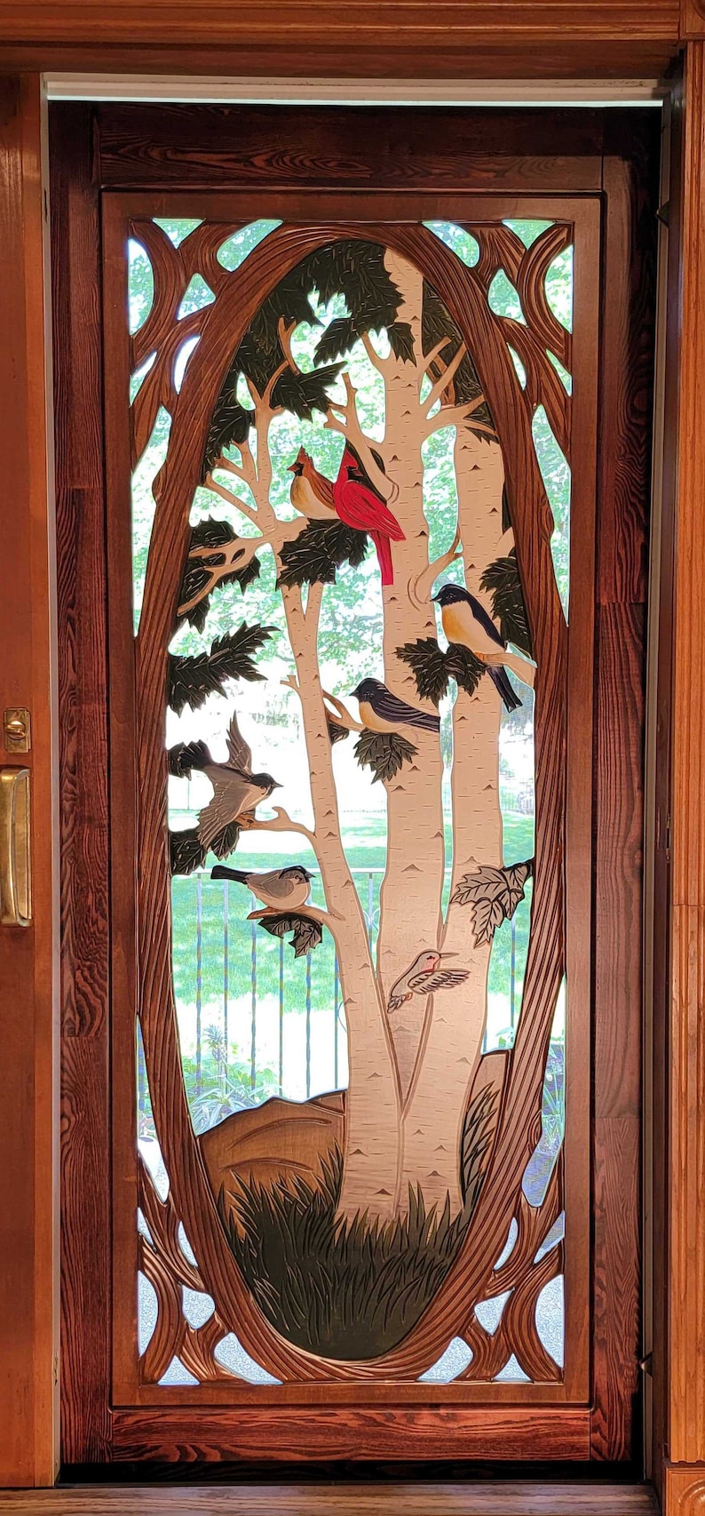 Bird Screen Door Bird Pine Screen Door Handmade Bird Screen - Etsy