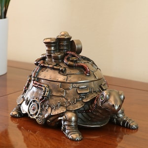 Handmade Steampunk Turtle, Steampunk Turtle, Turtle Trinket Box, Turtle ...