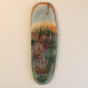 Moose by the Forest Intarsia Wall Art, Moose by the Forest Intarsia ...
